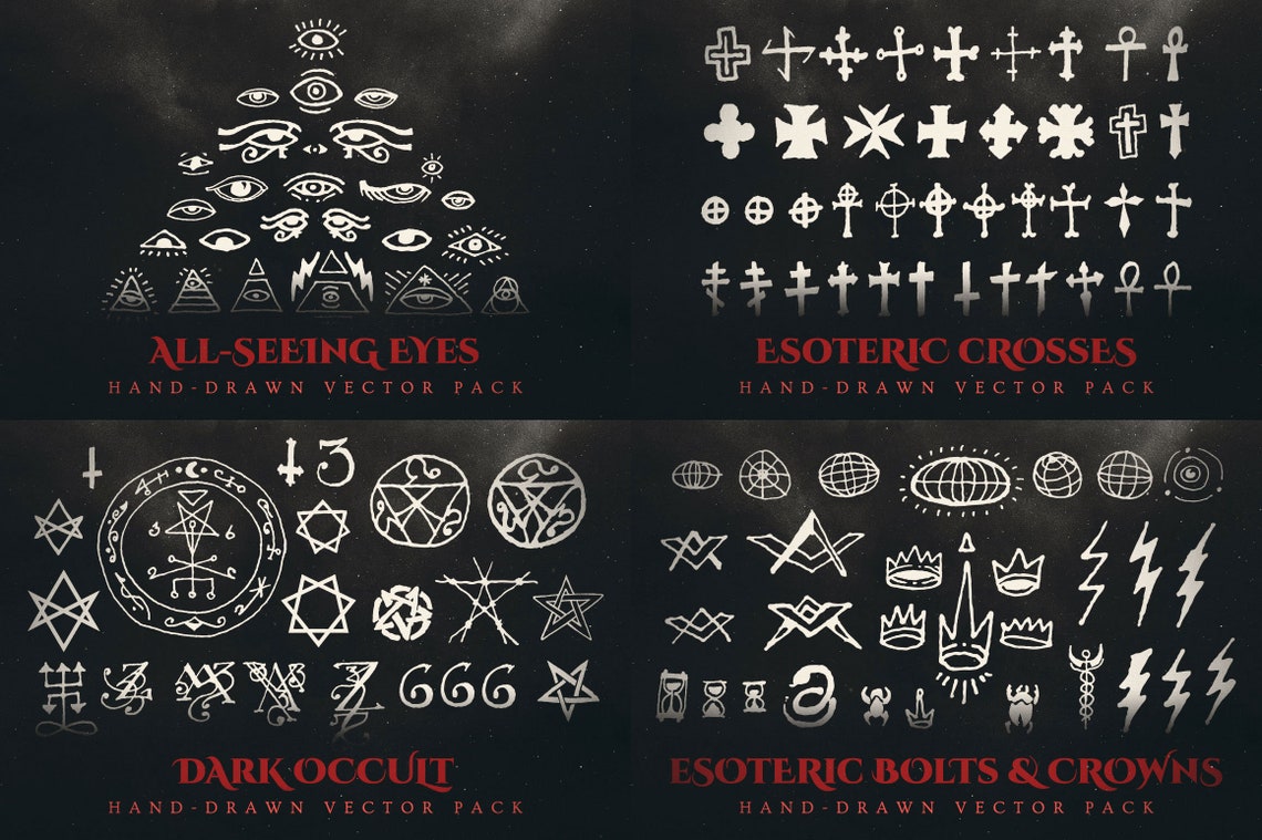 Complete Esoteric & Occult Design Kit - 574 Vector Illustrations - PDF ...