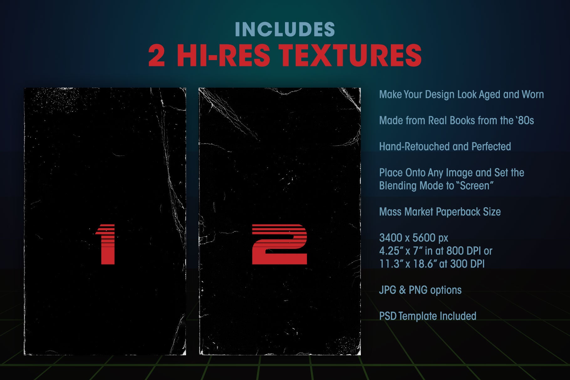 Worn 80s Paperback Book Textures - 2 High Res Grunge, Dust, and Dirt ...