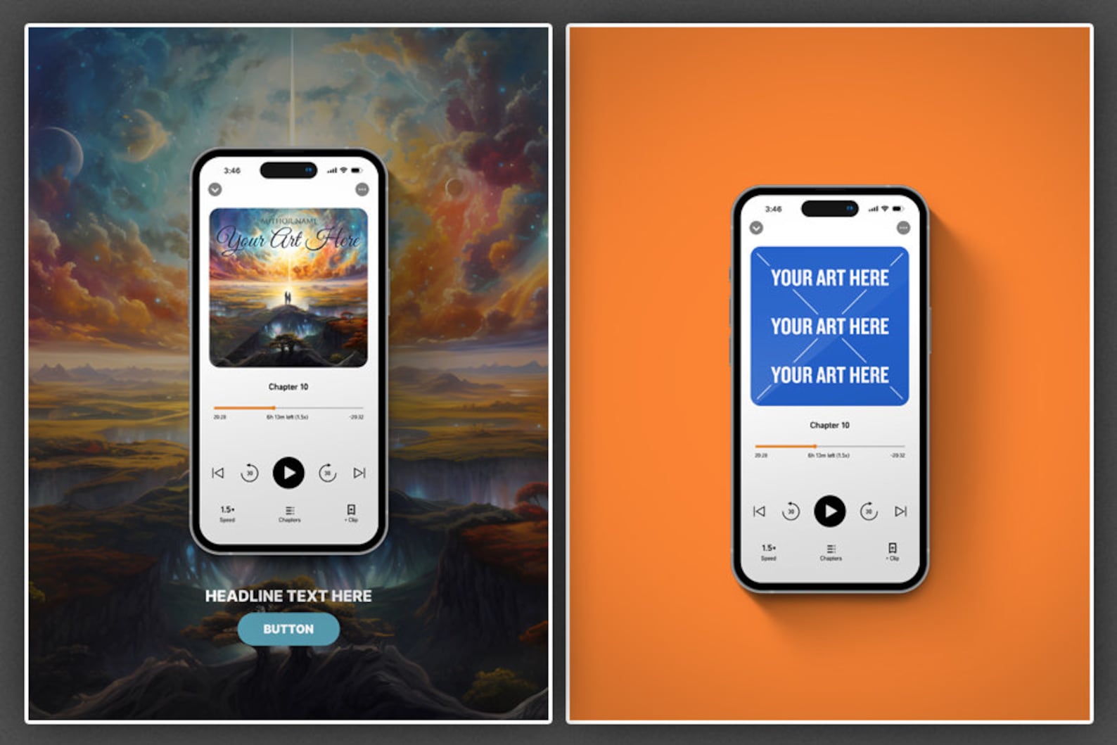 Audiobook Mockup Template - Use Your Own Cover Art - Photoshop PSD ...