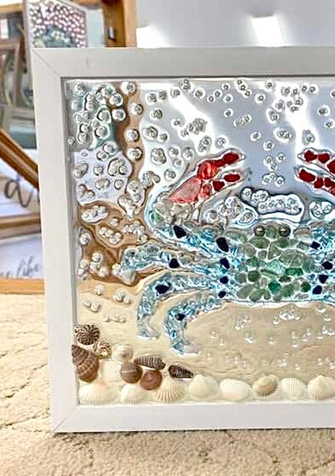 Crab Decor, Crushed Glass, Suncatcher for Windows, Outer Banks ...