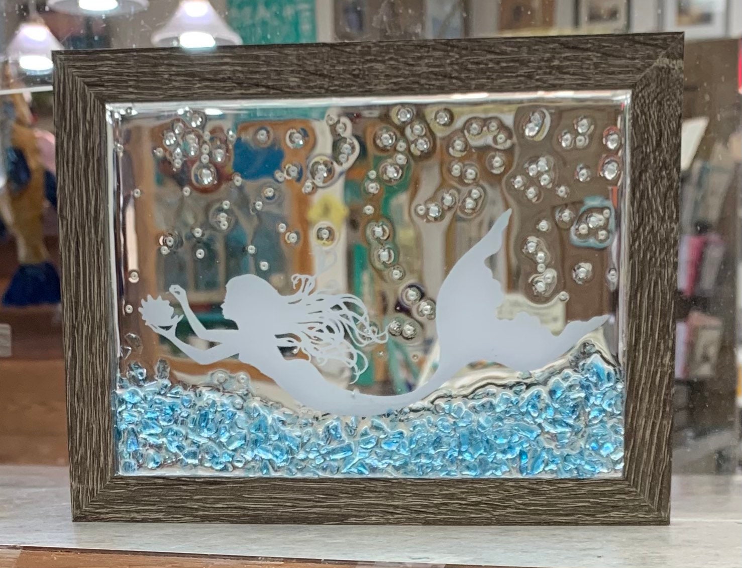 Mermaid Decor for Her Crushed Glass Coastal Suncatchers for - Etsy