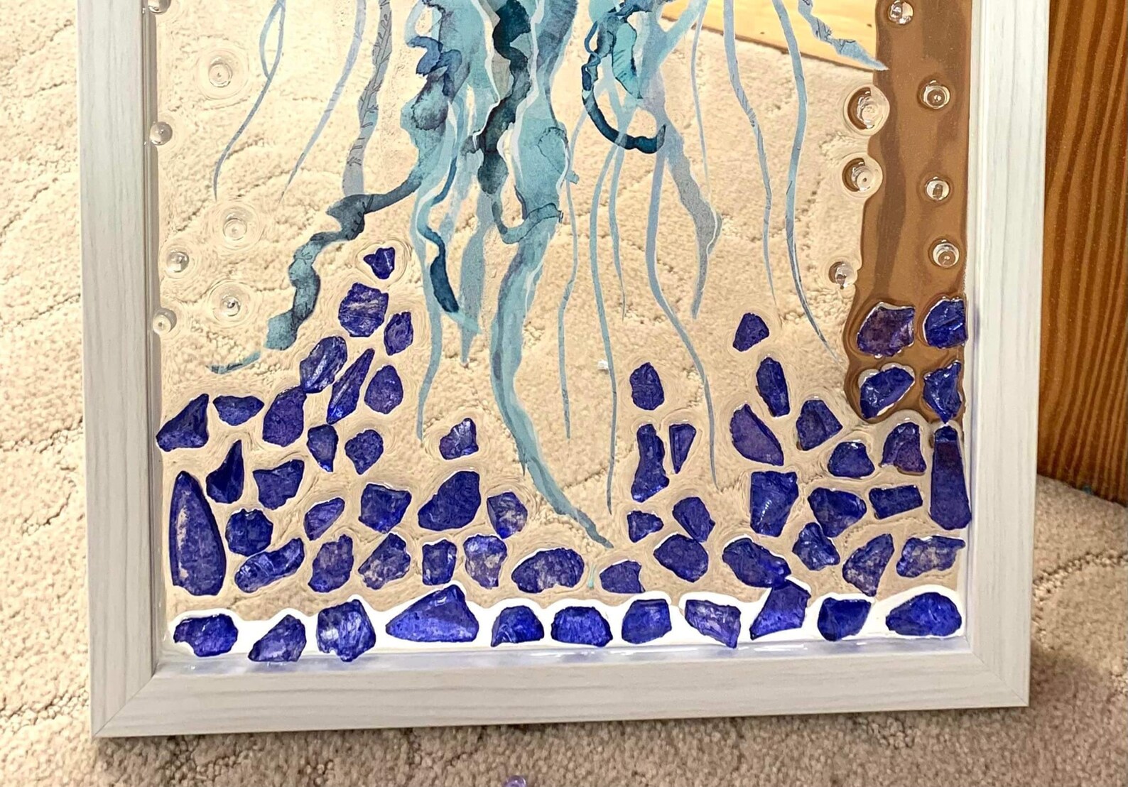 Jellyfish Glass Window Art Ocean Beach Chunky Glass Outer - Etsy