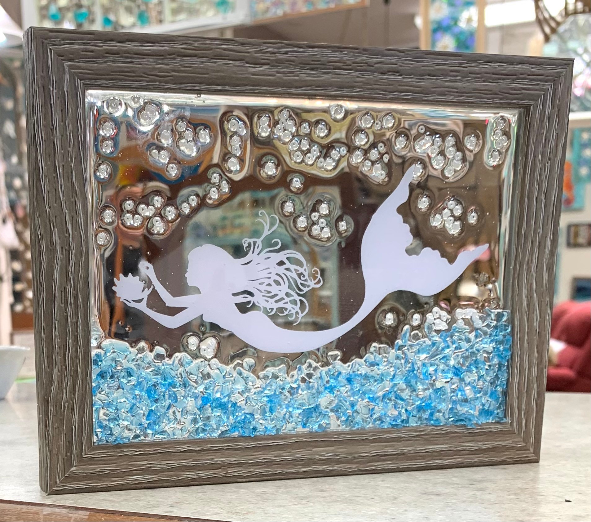 Mermaid Decor for Her Crushed Glass Coastal Suncatchers for - Etsy
