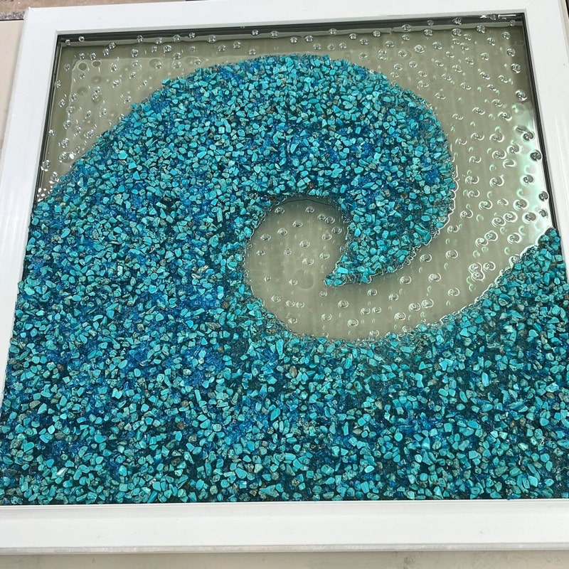 Crushed Glass Resin Art - Etsy