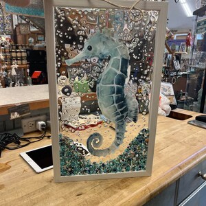 Seahorse Glass Window, Art, Ocean, Beach, Chunky Glass, Outer Banks ...