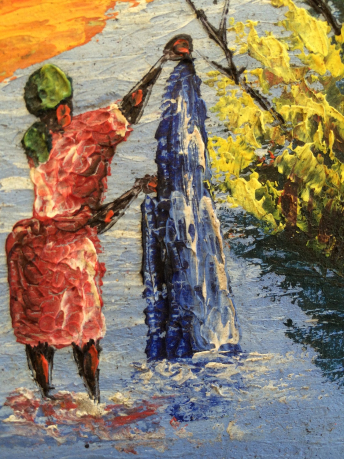 Haitian Village Washer Women, Signed (in the Style of Ludovic J ...