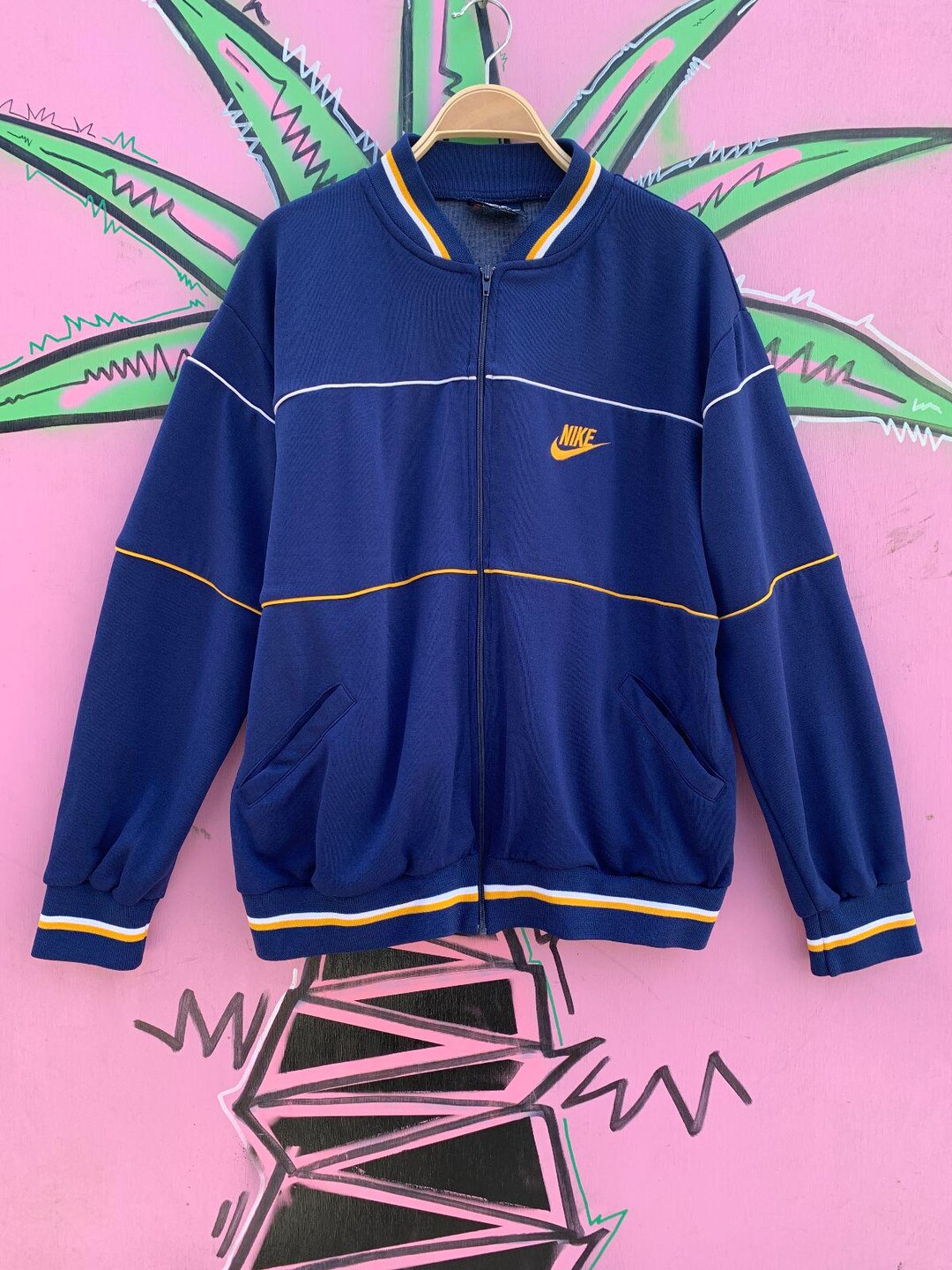 Nike Horizontal Striped Piping Zip up Track Jacket W Blue Tag - Etsy
