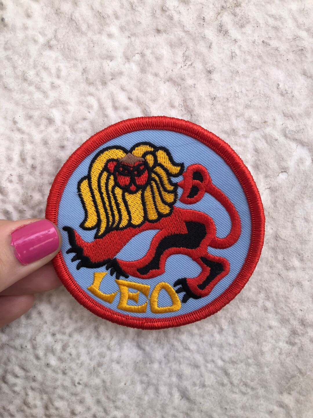 Leo Zodiac Iron-on Circle Patch - Etsy