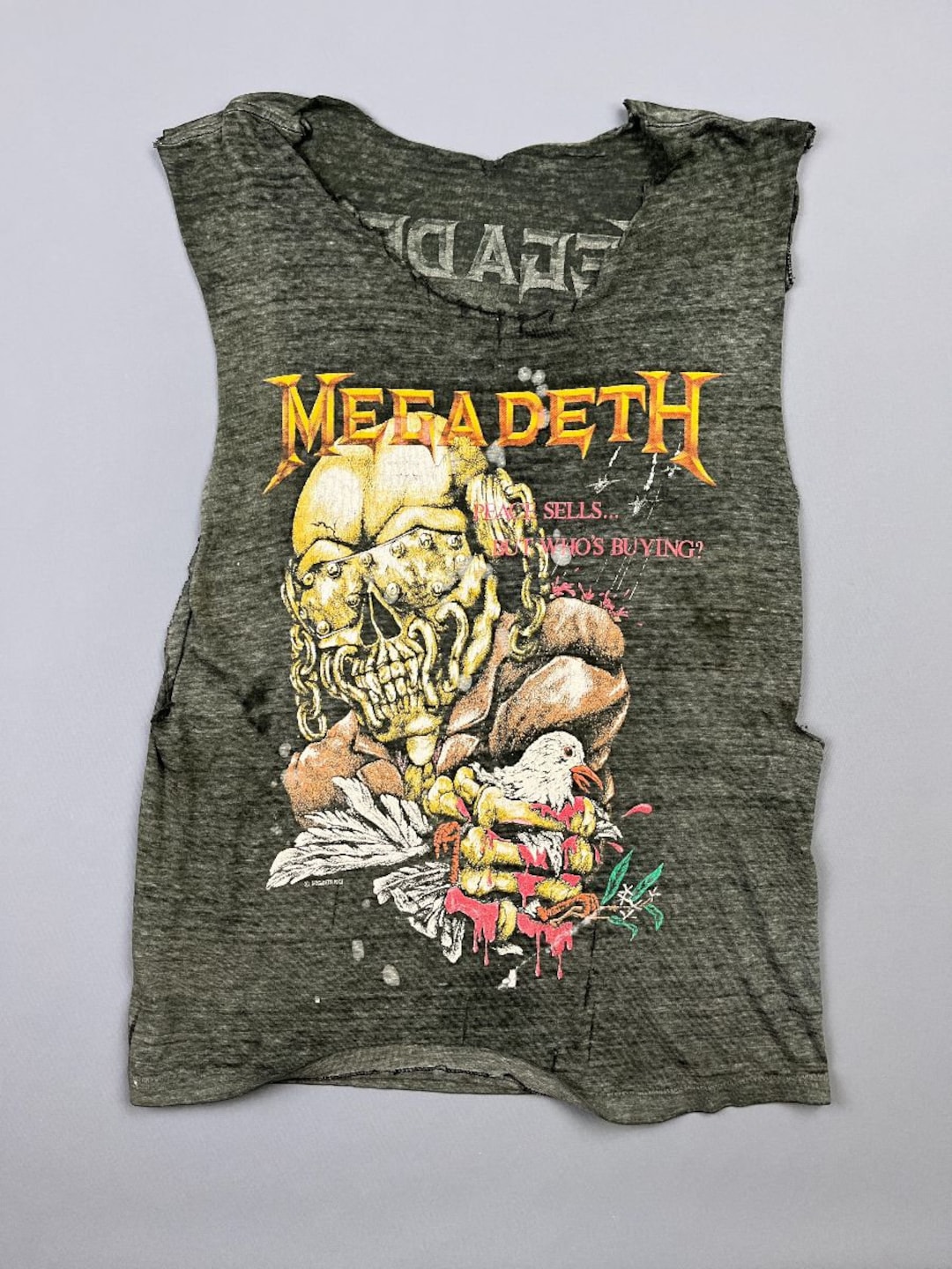 Epic Threadbare Cropped Megadeth Wake up Dead 1987 Tour T-shirt - Etsy