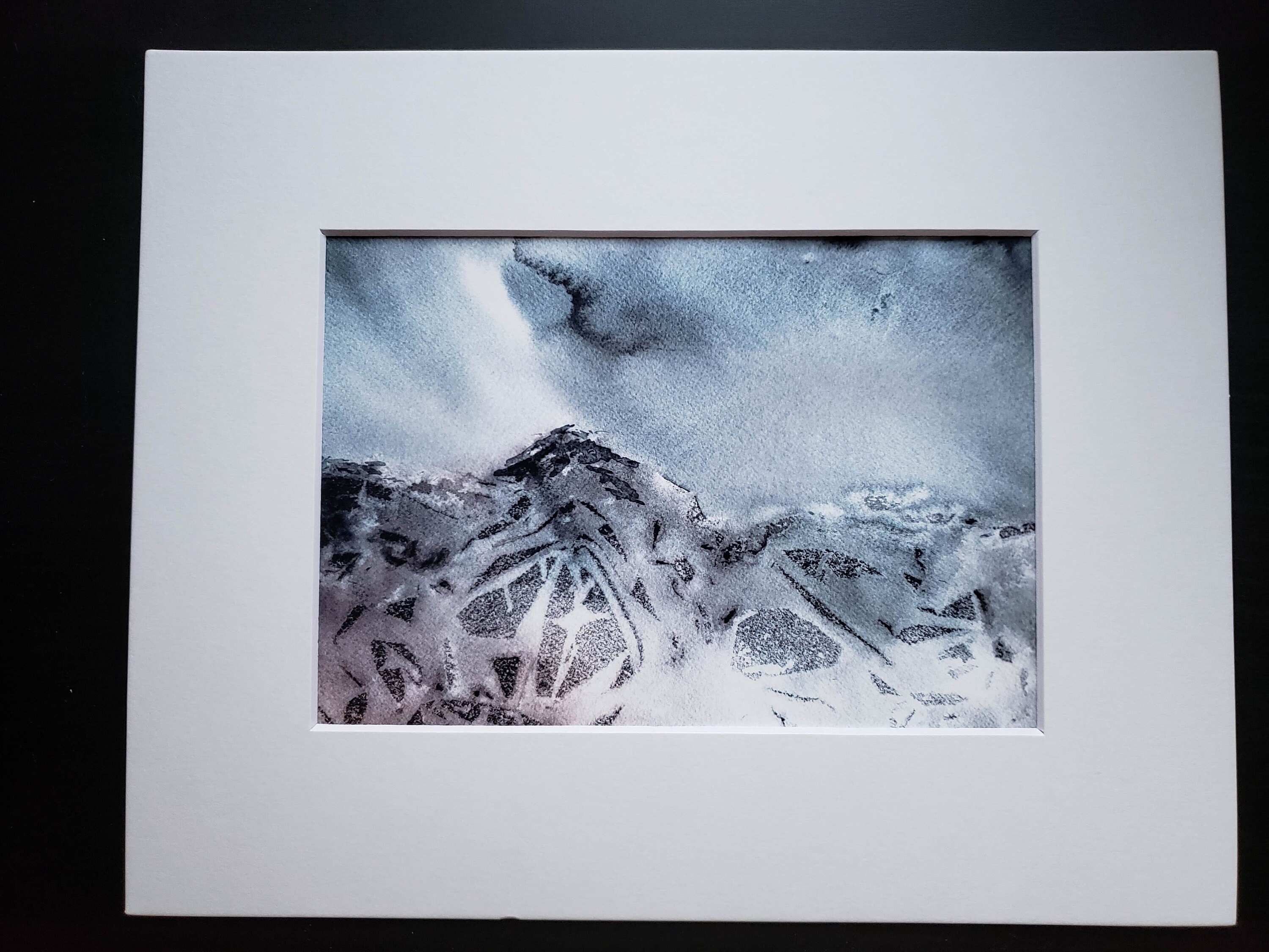 Abstract Snowy Mountain Landscape Watercolor Painting - Print - Etsy