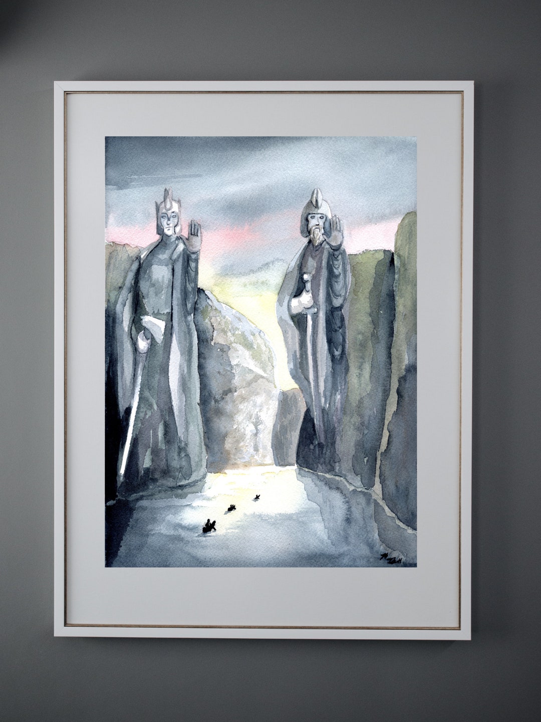 Lord of the Rings - Gates of Argonath - Watercolor Painting - Print - Etsy