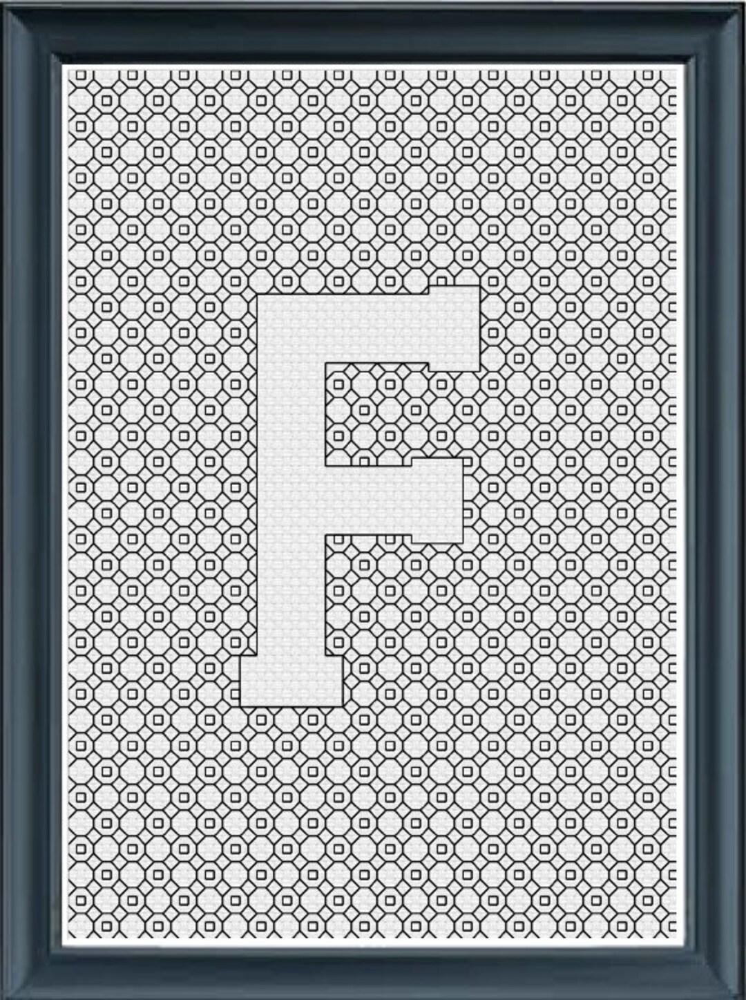 Blackwork Alphabet Letter "f" - Etsy