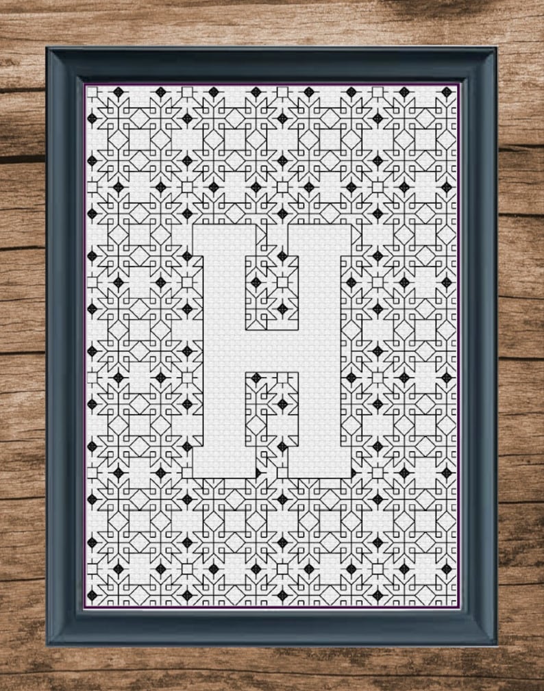 Blackwork Alphabet Letter h - Etsy