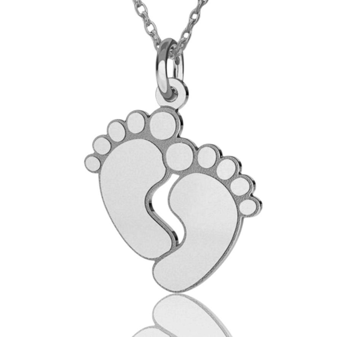Sterling Silver Baby Feet Pendant: Newborn Footprints Necklace - Etsy