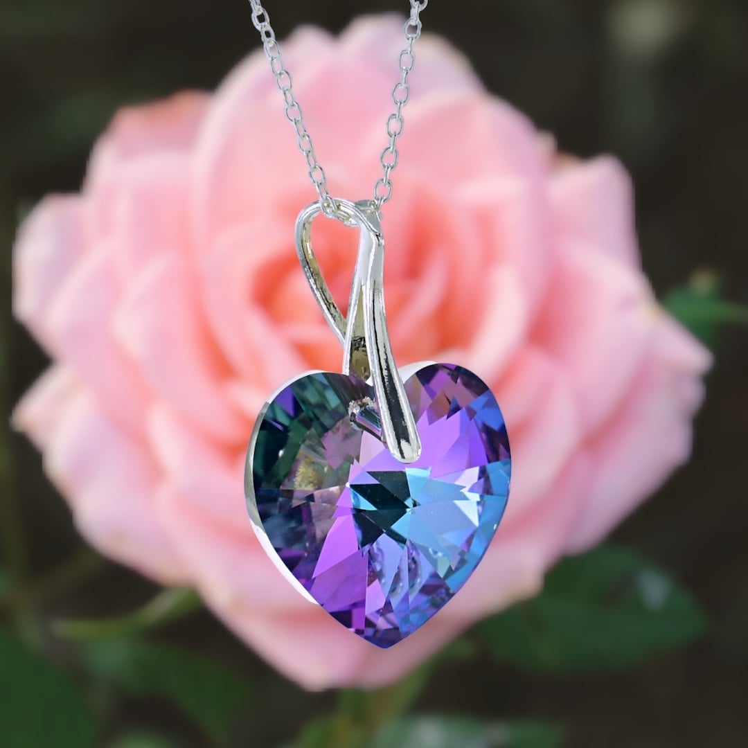 Swarovski Crystal Heart Pendant, .925 Sterling Silver, Swarovski ...