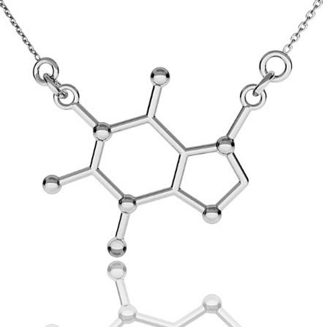 Sterling Silver Caffeine Molecule Necklace: Science Chemistry Charm - Etsy