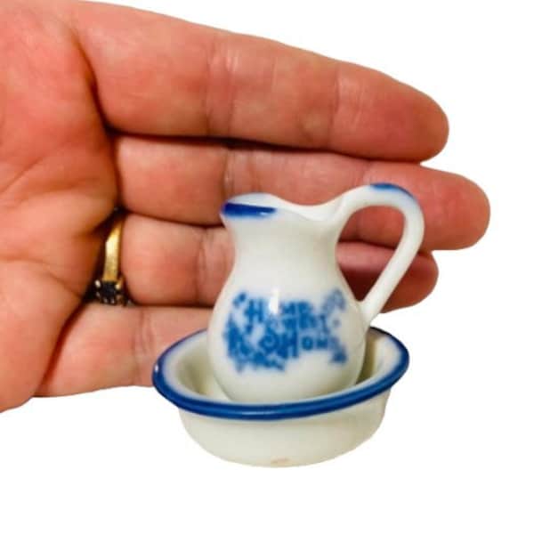 Flow Blue Pitcher and Wash Basin - Etsy