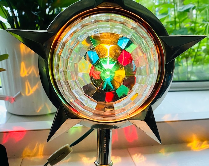 Vintage Bradford Celestial Star Rotating Light Tree Topper Atomic ...
