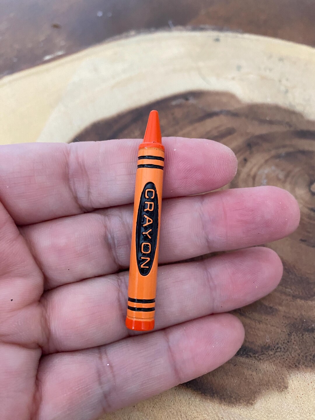 Vintage Metal Orange Crayon Pin - Etsy