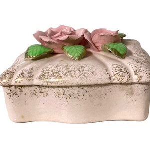 Vintage Old Roses Trinket Box - Etsy