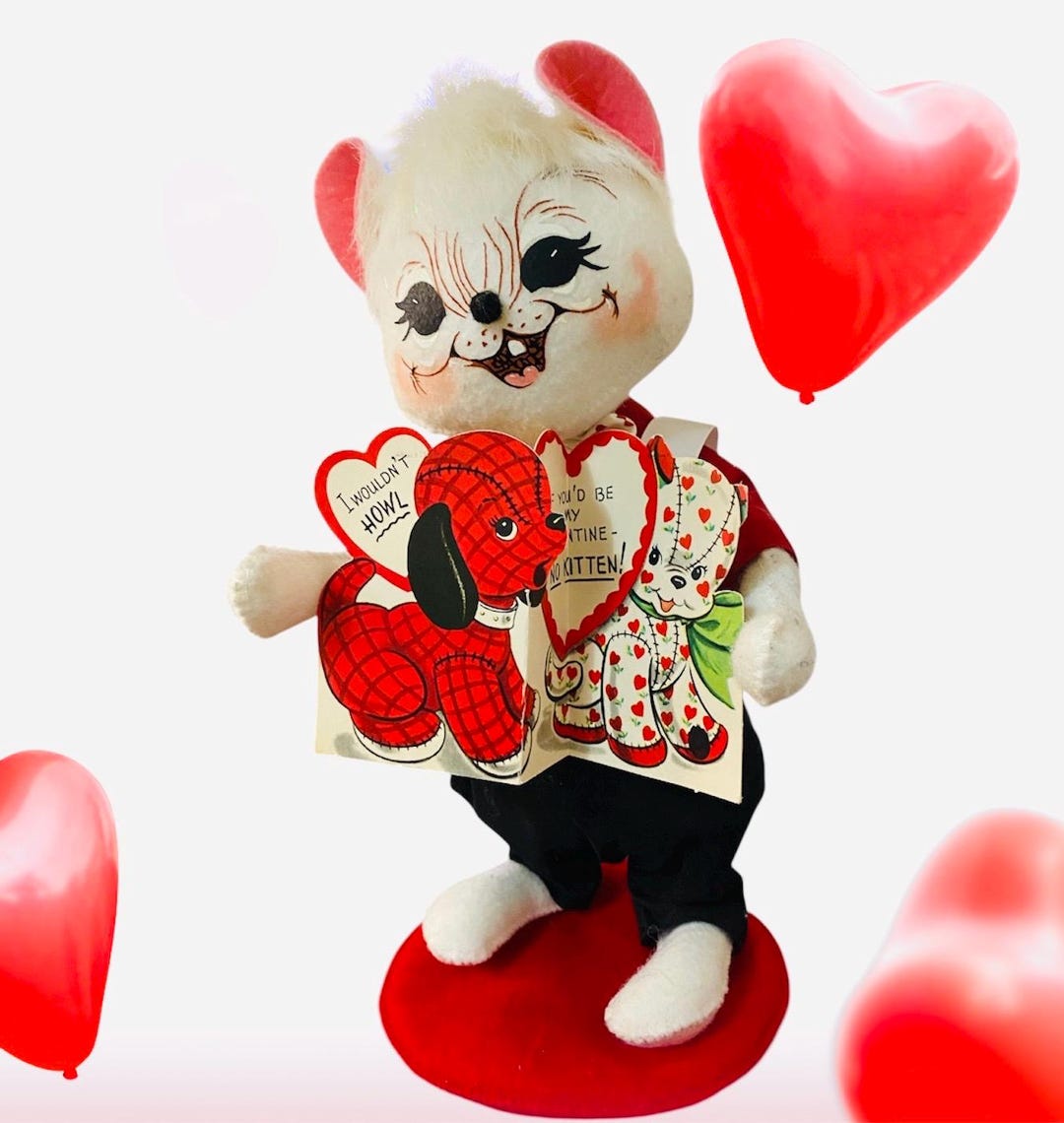 Vintage Annalee Cat, Valentines Ready, Plush With an Original Vintage ...