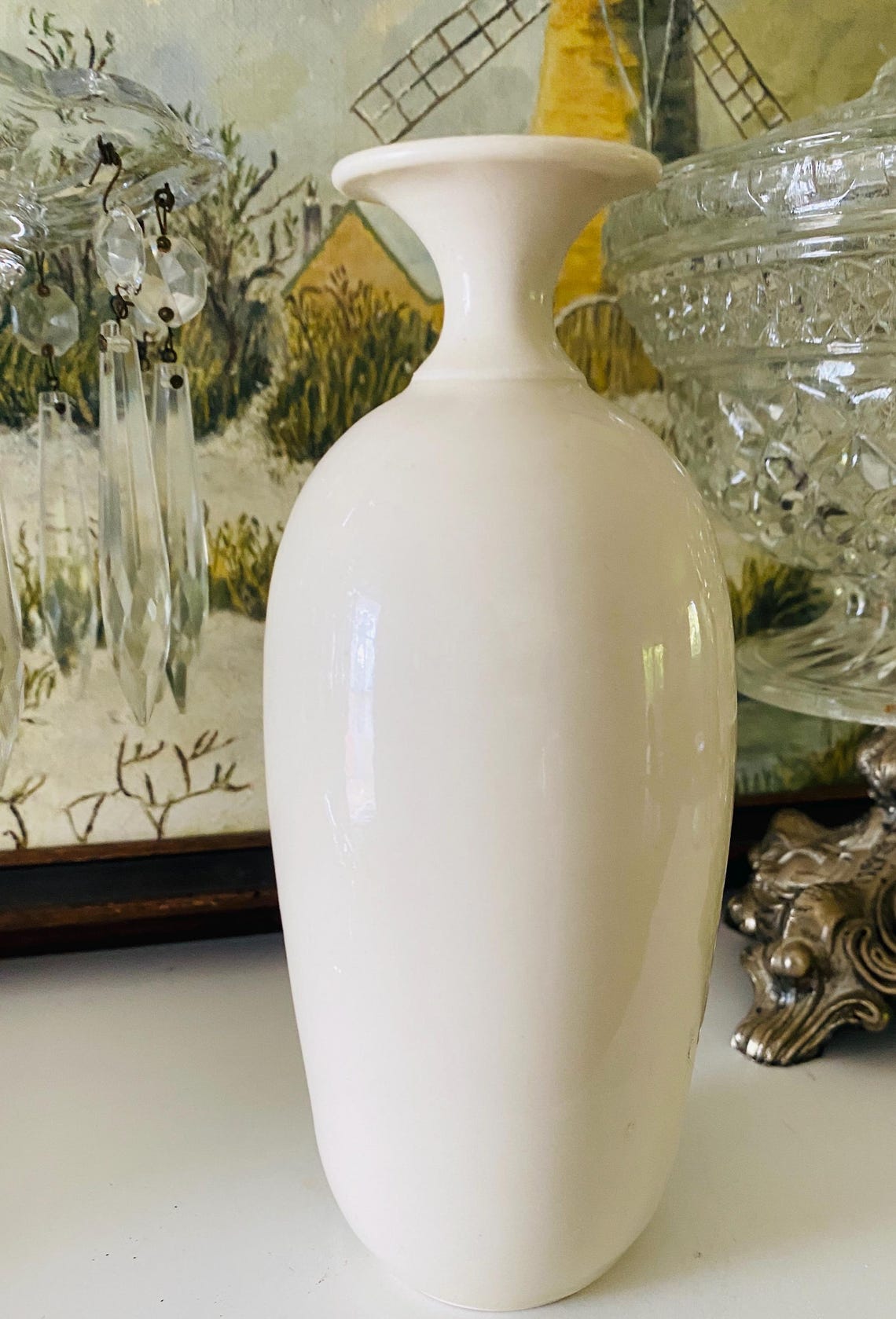 Signed Art Glass Vase: Heavy Decorative Centerpiece - Etsy