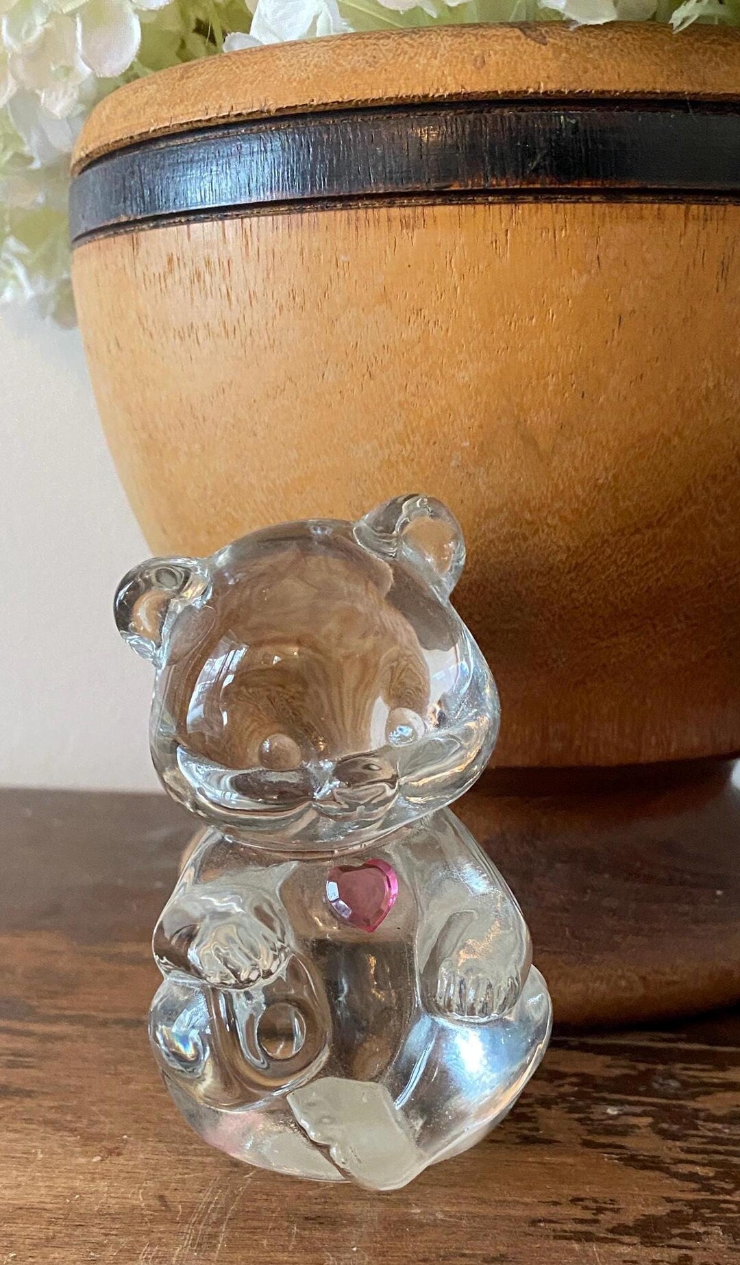 Vintage Birthday Pink Stone Fenton Glass Bear - Etsy