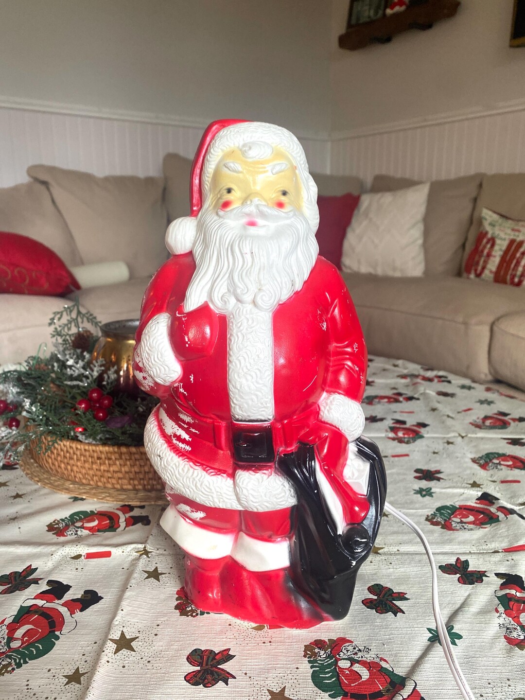 Vintage Tabletop Santa Blowmold - Etsy