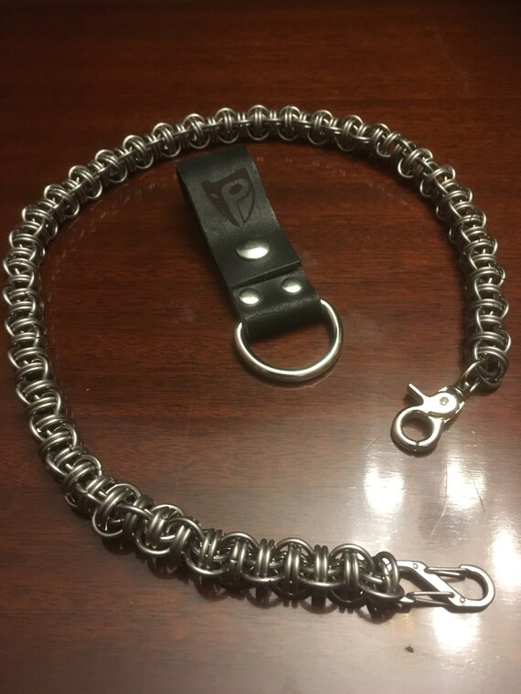 8 Double Barrel Stainless Chainmail Wallet Chain | Etsy