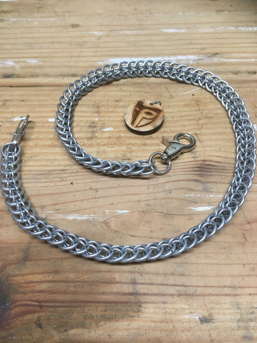 35 - Gryphon - Handcrafted - Chainmail Wallet Chain - 2 Foot - 14 Gauge ...