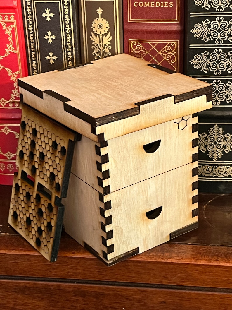 Mini Bee Hive Box /w Frames - 6 Oz Bottle Size - Handcrafted ...