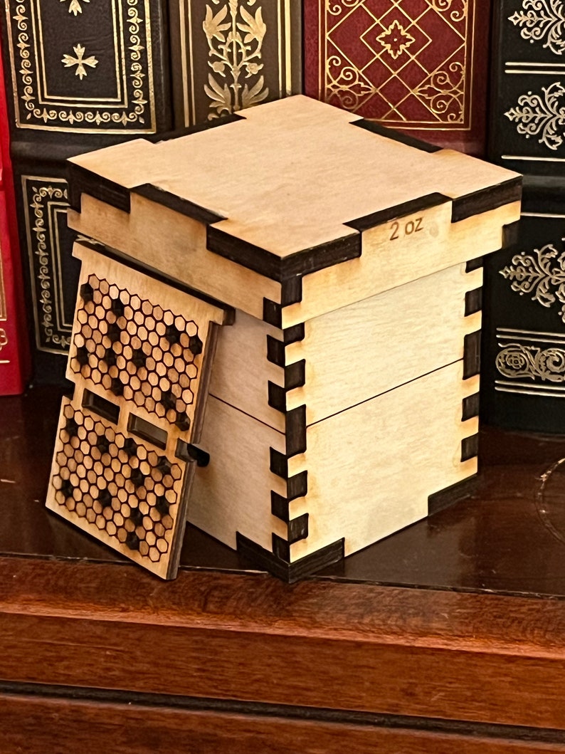 Mini Bee Hive Box /w Frames - 2 Oz Bottle Size - Handcrafted ...