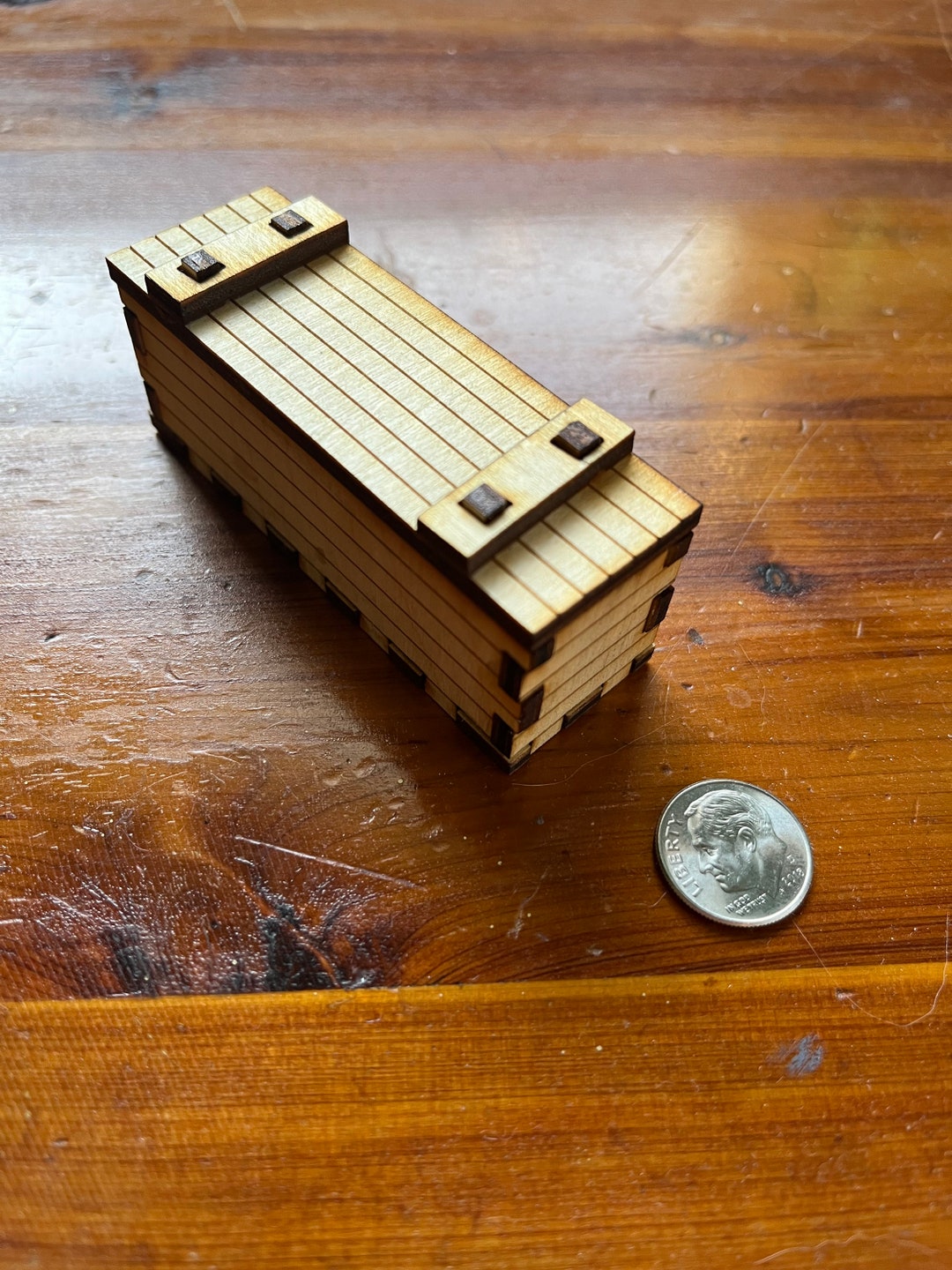 Miniature Shipping Crate - Size 3x1x1 Inches - Handcrafted ...