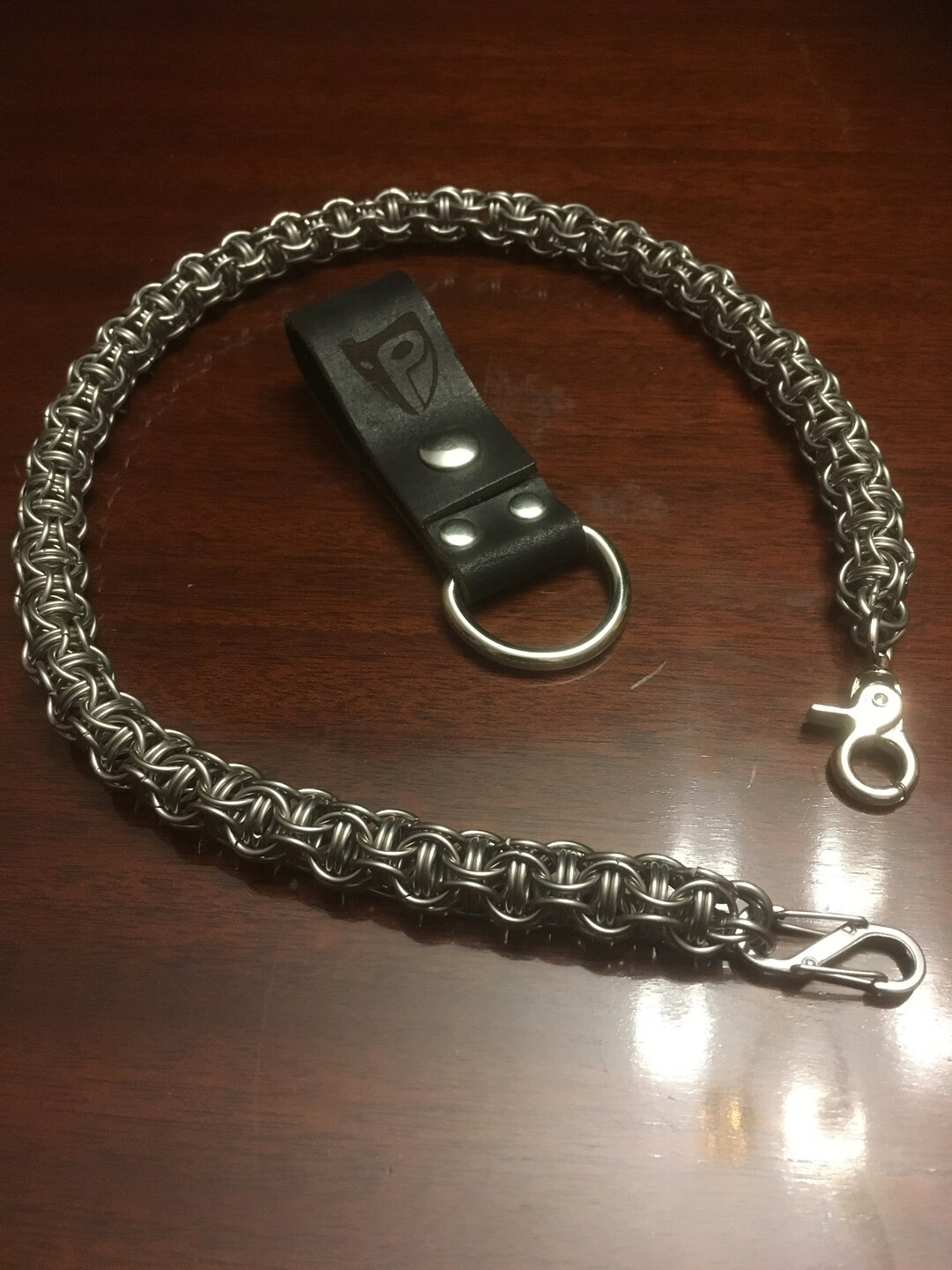 31 - Captive Round - Stainless - Chainmail Wallet Chain - Handcrafted ...