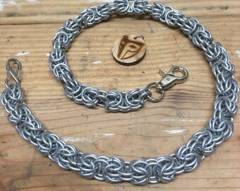 5 Hex Nut Byzantine Handcrafted Chainmail Wallet Chain 14 Gauge Steel 2 ...