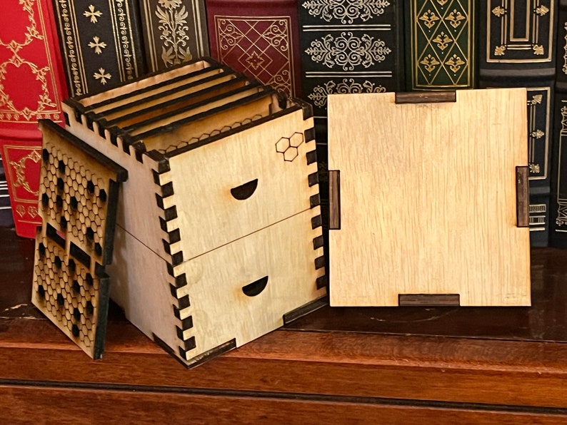 Mini Bee Hive Box /w Frames - 6 Oz Bottle Size - Handcrafted ...