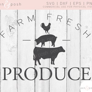 Farm Fresh Produce SVG Farmhouse SVG Kitchen SVG Svg - Etsy