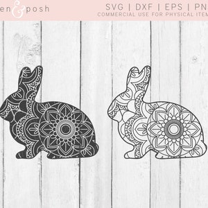 Rabbit SVG Bunny SVG Easter Bunny SVG Mandala Rabbit Svg Zentangle ...
