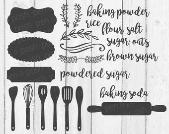 Canister labels svg | Etsy