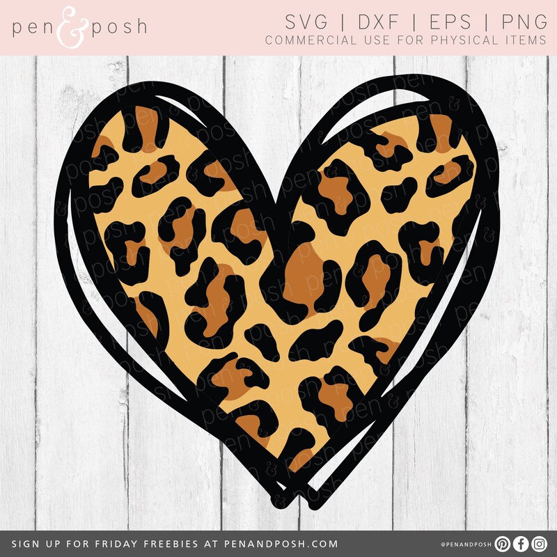 Leopard Heart Svg - Etsy