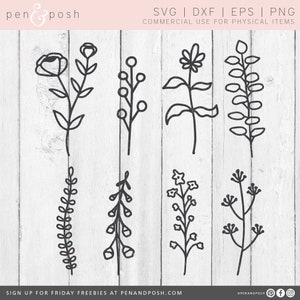Floral Flower Svg Flower Svg Files Flower Svg Files for Cricut Foliage ...