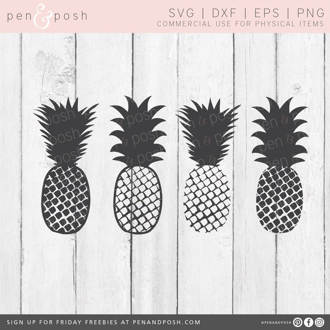Pineapple DXF - Pineapple SVG - Pineapple Clipart - Pineapple Cut File ...