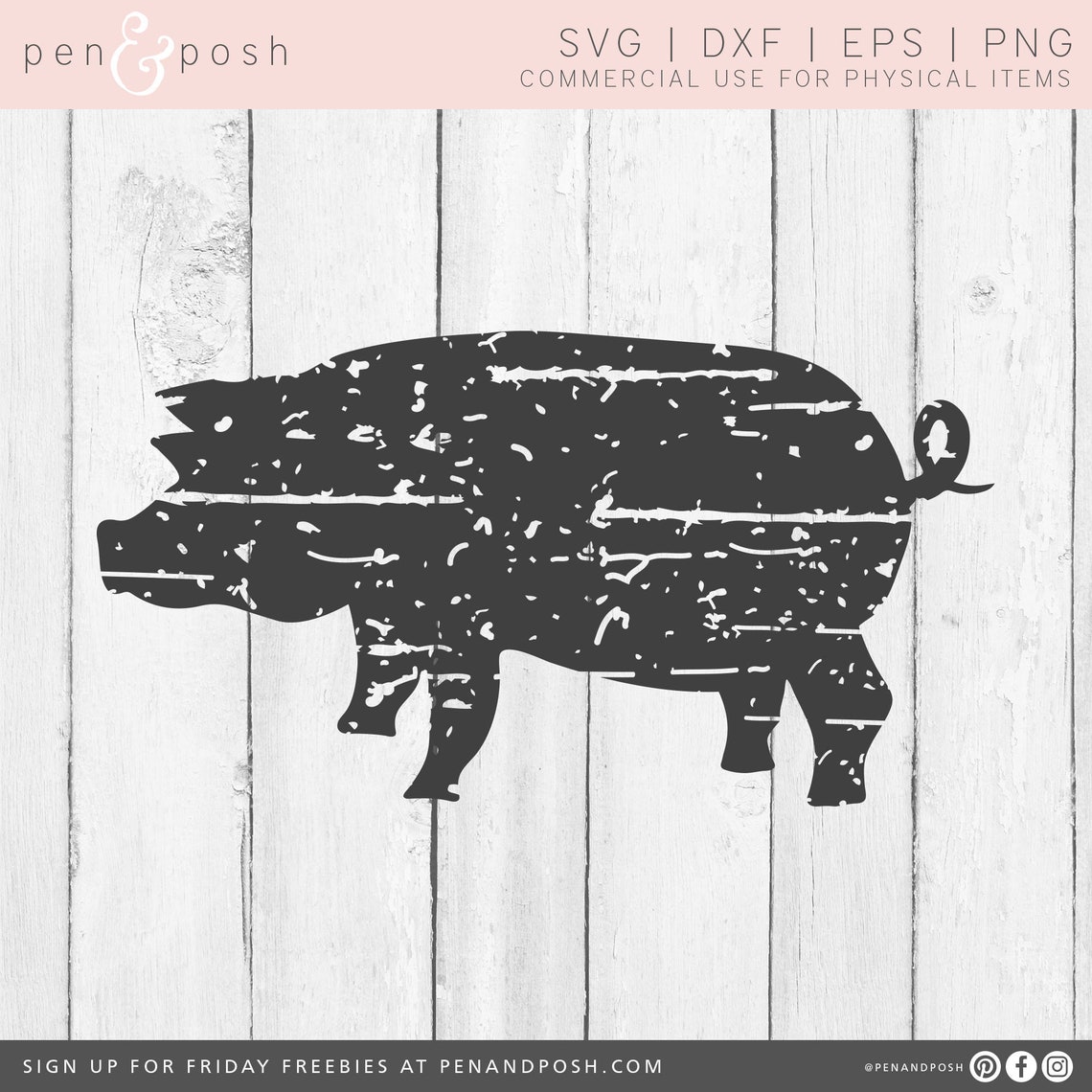 Pig SVG - Pig SVG File - Pig SVG Files for Cricut - Grunge Svg ...