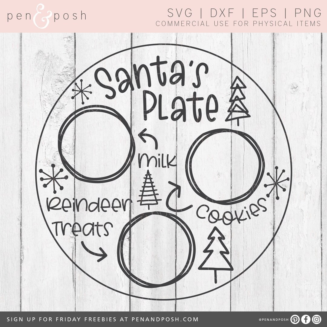 Santa Plate Santa Plate SVG Santa Plate SVG File Santa Plate Png Santa ...