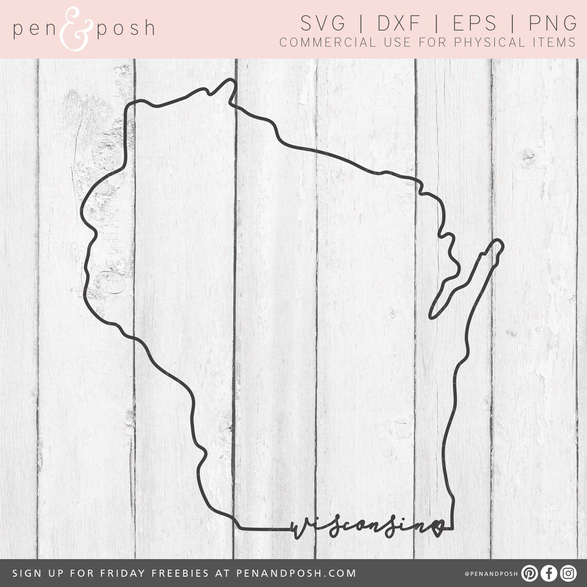 Wisconsin State SVG Wisconsin SVG Wisconsin State Outline | Etsy