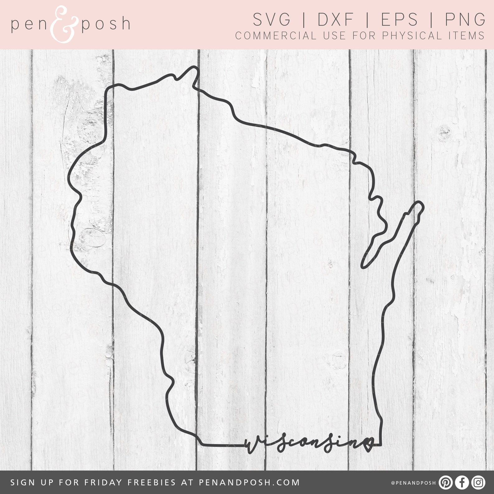 Wisconsin State SVG Wisconsin SVG Wisconsin State Outline | Etsy