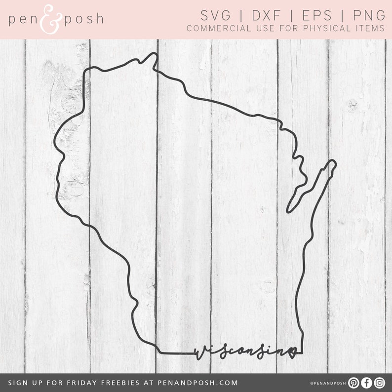 Wisconsin State SVG Wisconsin SVG Wisconsin State Outline | Etsy