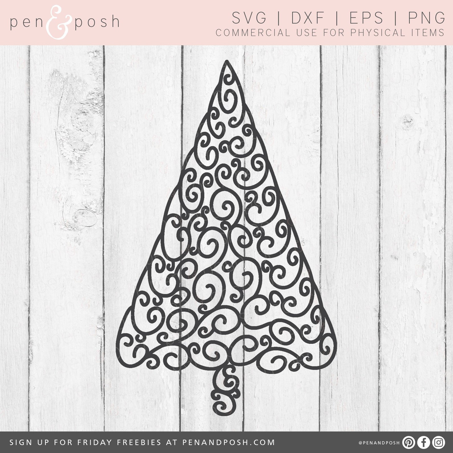Swirl Christmas Tree SVG - Christmas Tree Clipart - Christmas Tree ...