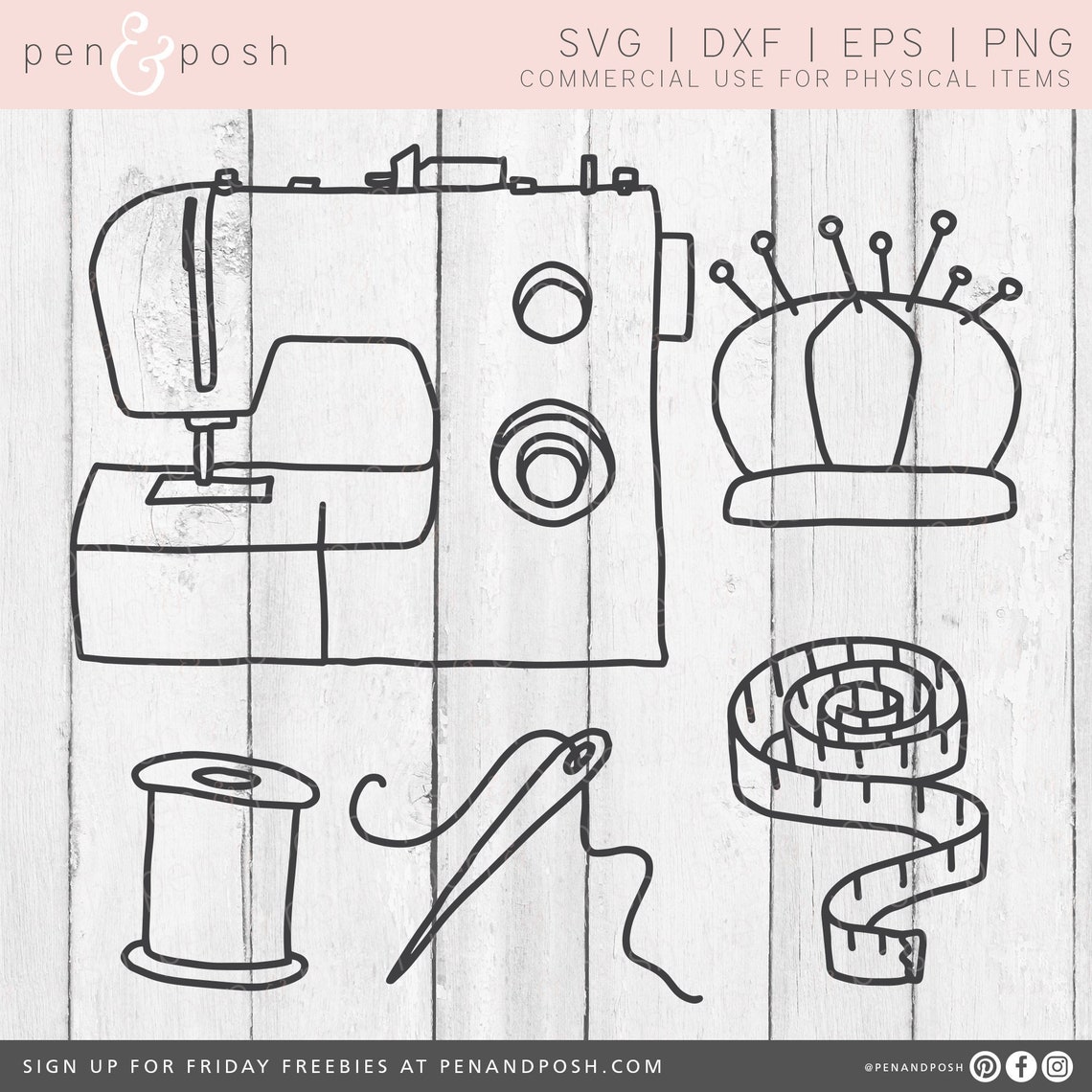 Sewing Machine Svg - Sewing Essentials SVG Cutting File - Sewing ...