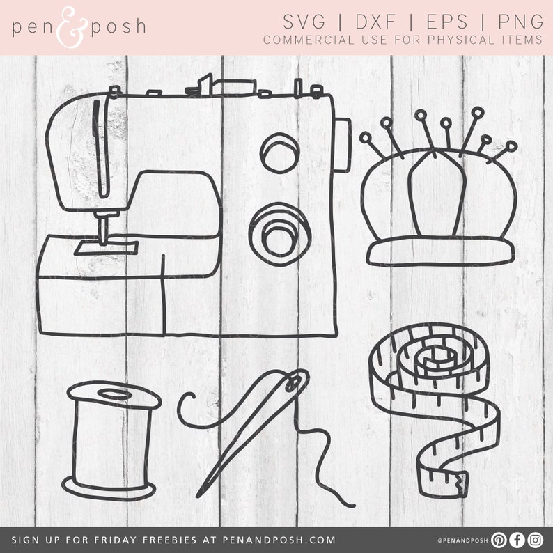 Sewing Machine Svg Sewing Essentials SVG Cutting File - Etsy